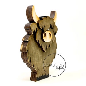 Highland Cow Laser File | Glowforge Ready | Laser File | SVG - Etsy