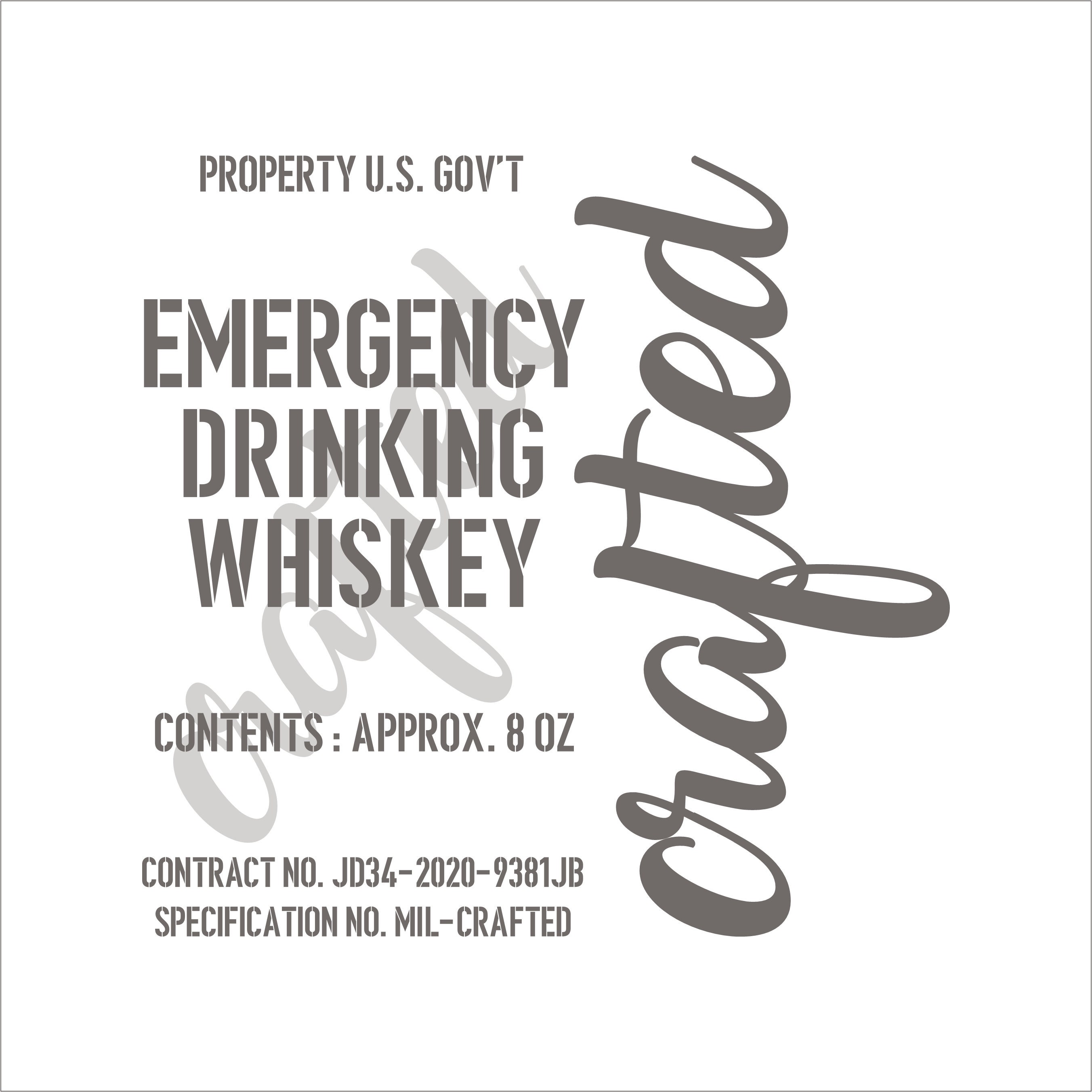 Emergency Drinking Whiskey SVG for Flasks and Bottles - Etsy