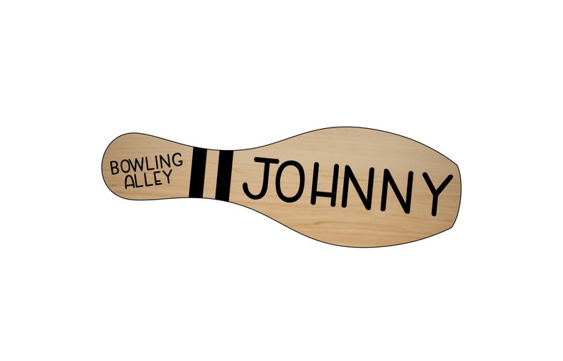 Bowling Pin Name Tag SVG File for Laser Cutters - Etsy