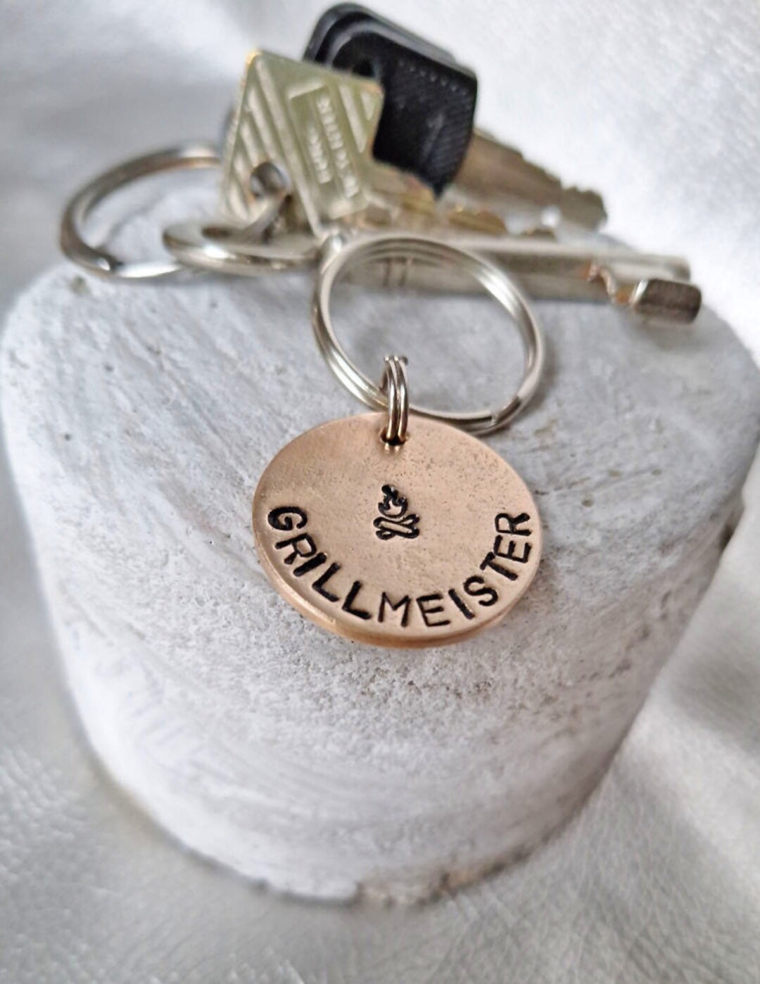 GRILL Gift Keychain Bronze Personalized Men, Gift for Grill Fans, Grill ...