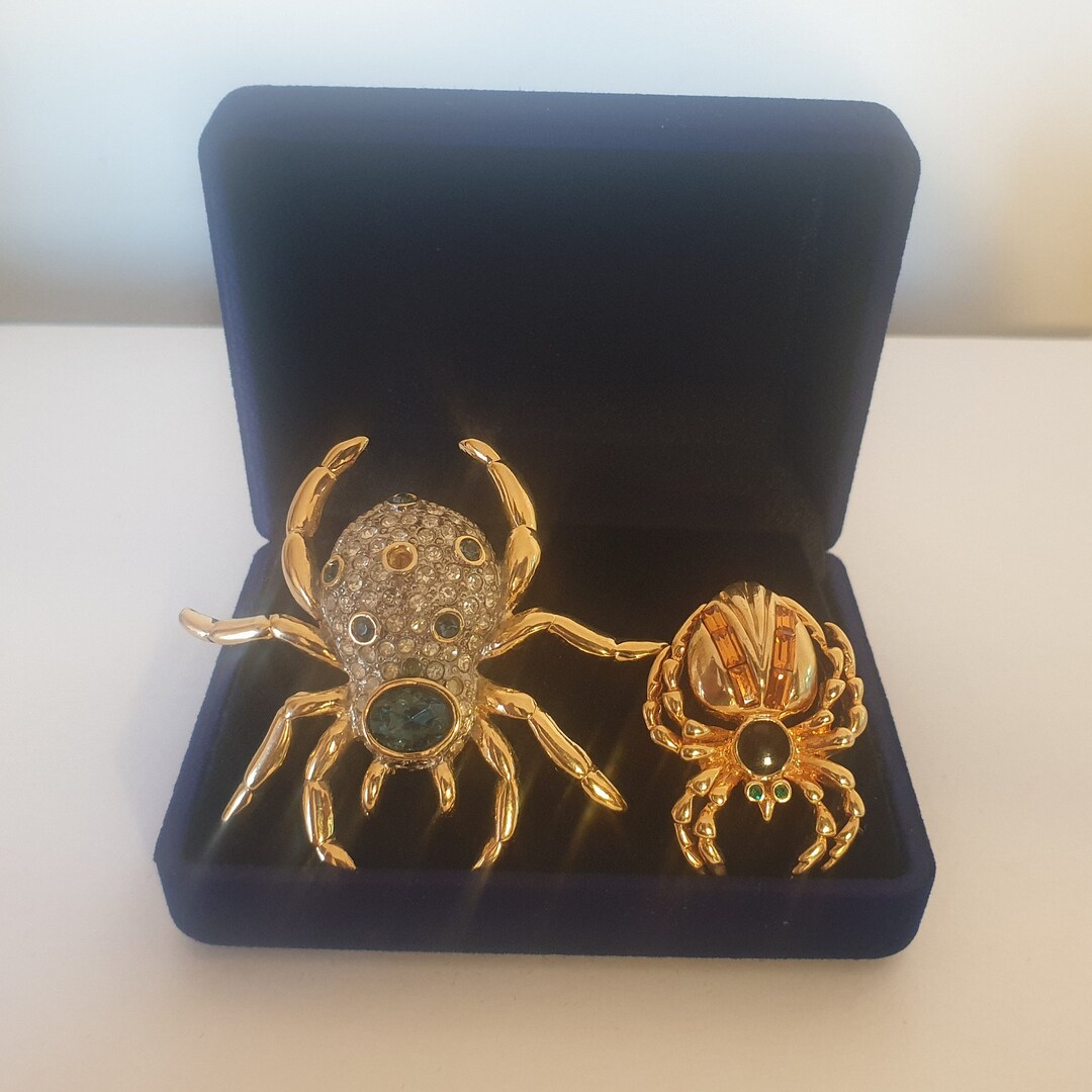 2 Spider Collar Pin / 2 Spider Lapel Pin / 2 Spider Brooch / 2 Charming ...