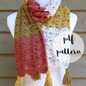 PDF Crochet Pattern-ginkgo Leaf Scarf - Etsy