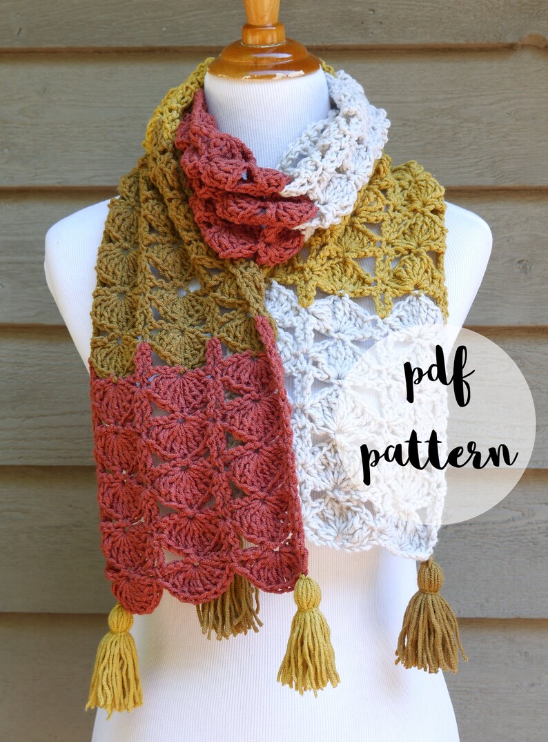 PDF Crochet Pattern-ginkgo Leaf Scarf - Etsy