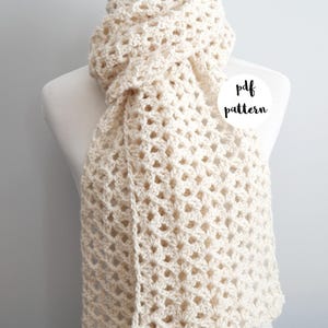 PDF Crochet Pattern-sweet Cream Crochet Scarf - Etsy