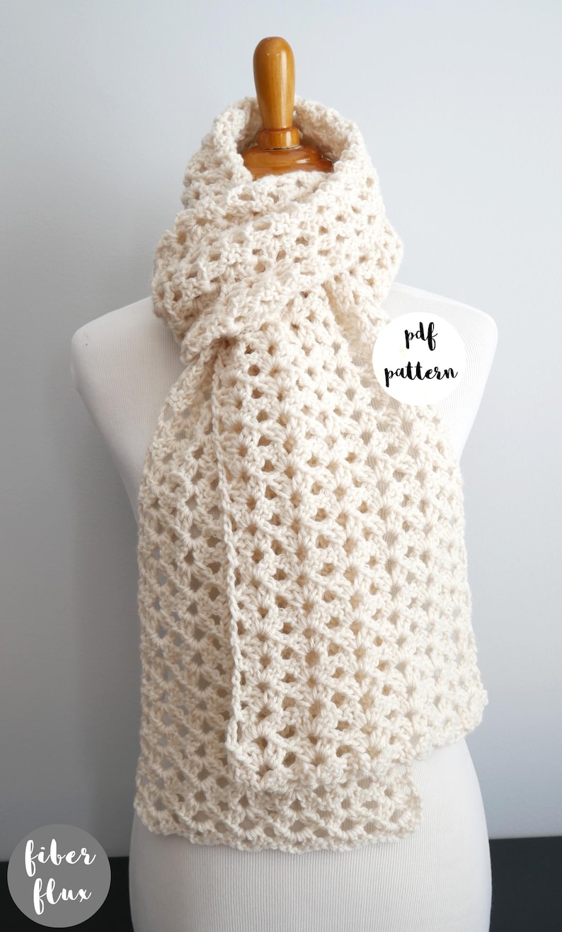 PDF Crochet Pattern-sweet Cream Crochet Scarf - Etsy