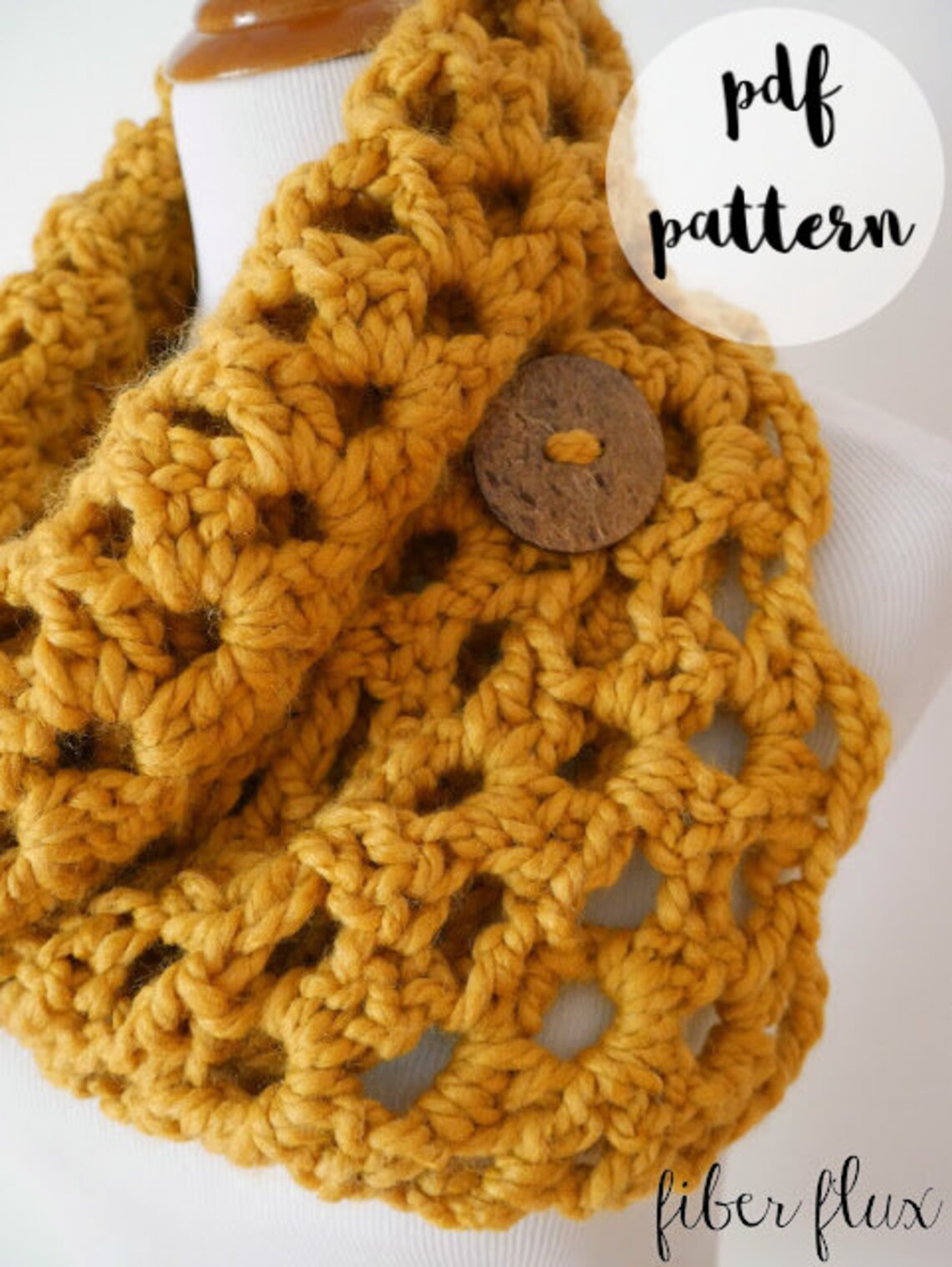 PDF Crochet Pattern-autumn Morning Button Cowl - Etsy