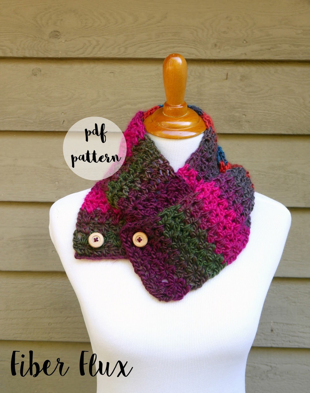 PDF Crochet Pattern-autumn Gems Button Scarf - Etsy