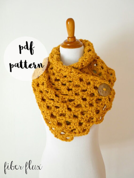 PDF Crochet Pattern-autumn Morning Button Cowl - Etsy