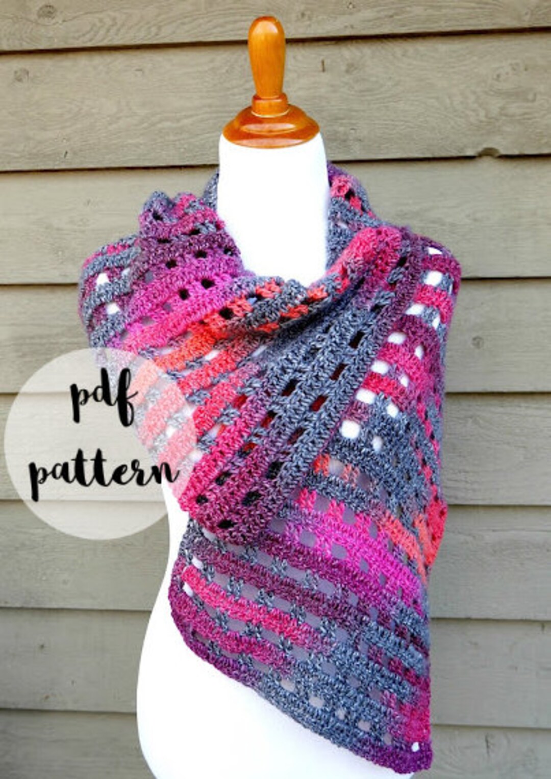 PDF Crochet Pattern-heathered Eyelets Wrap - Etsy