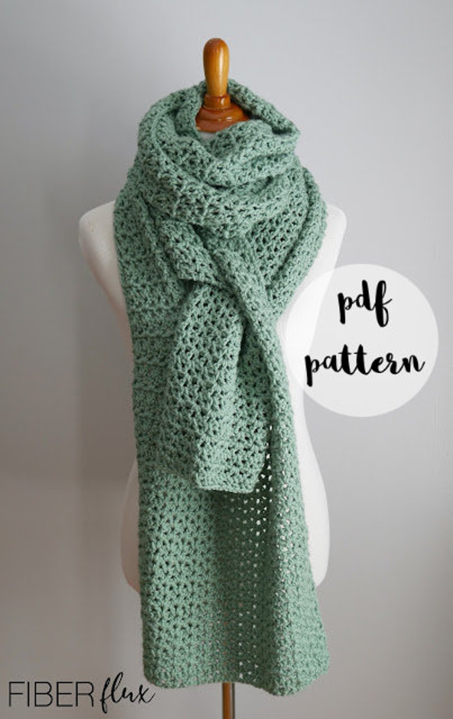 PDF Crochet Pattern-soft Sage Pull Through Shawl - Etsy Canada