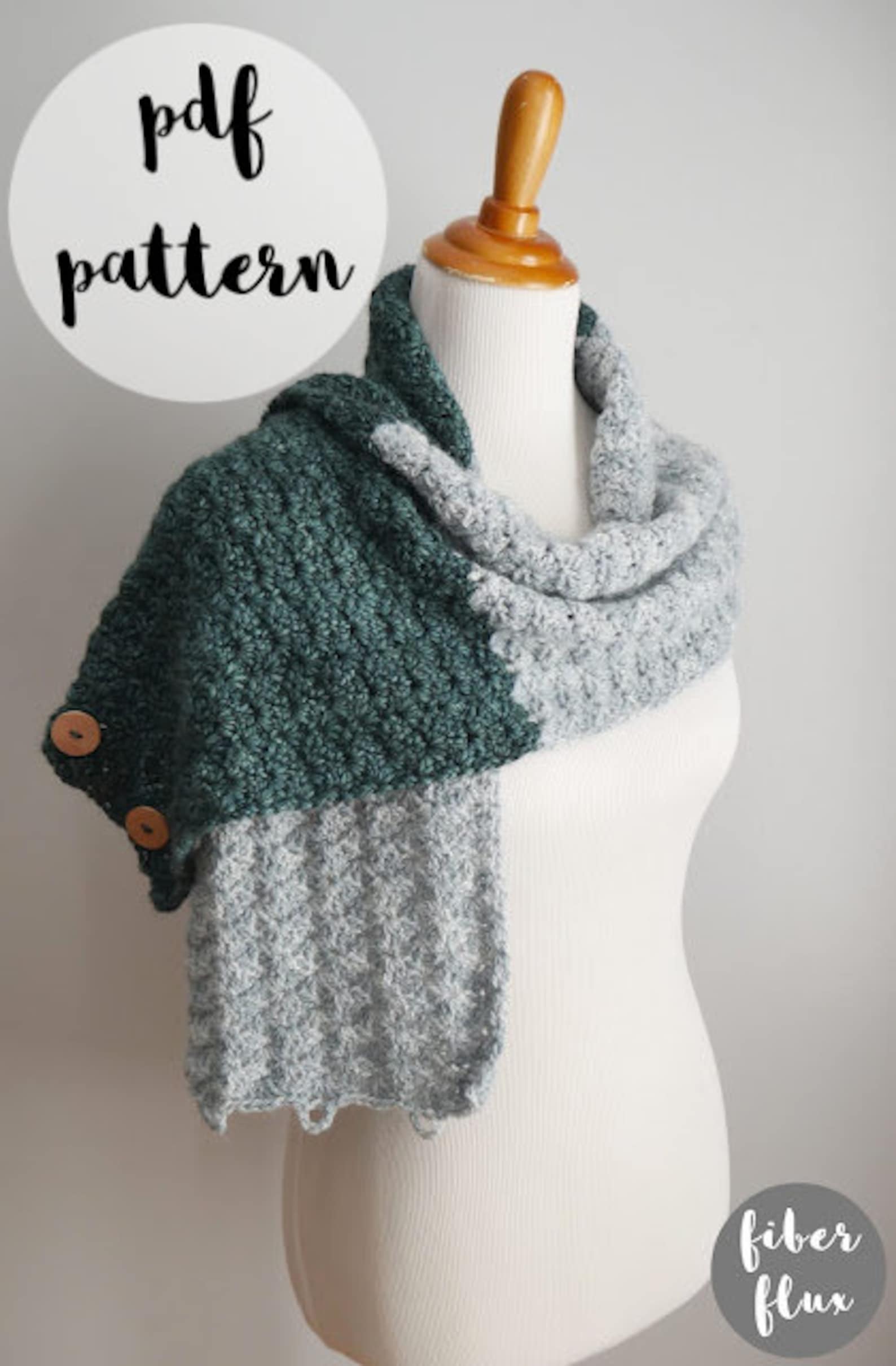 PDF Crochet Pattern-silver Spruce Button Shawl - Etsy