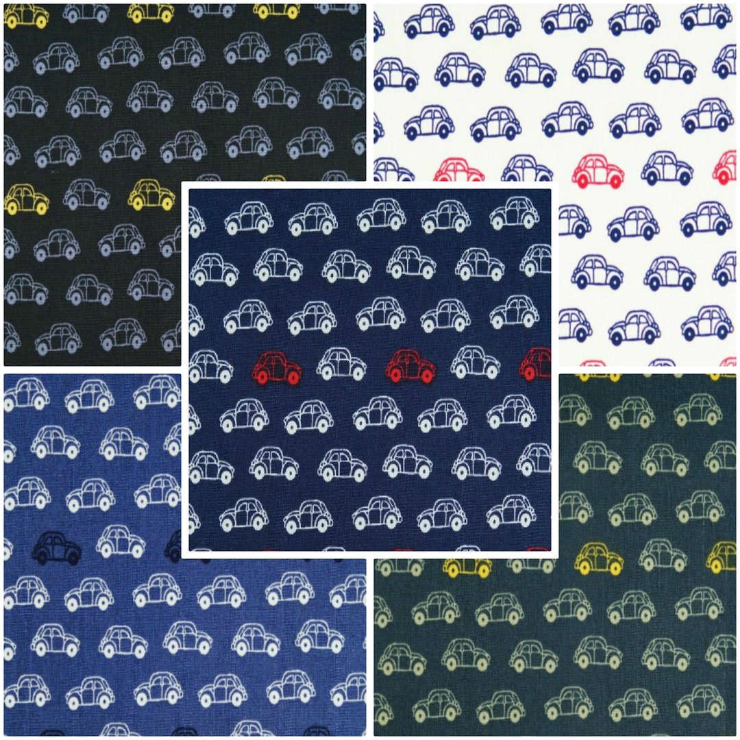 Cotton Fabric VW Beetle Style Vintage Cars Soft Touch 100% Cotton ...