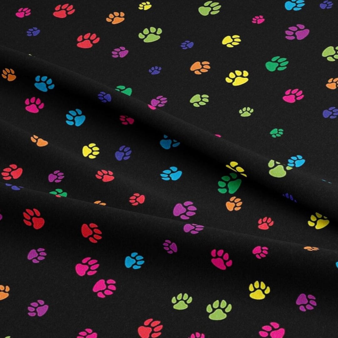 100% Cotton Doggy Paws Dogs Novelty Paw Printed Design - Etsy