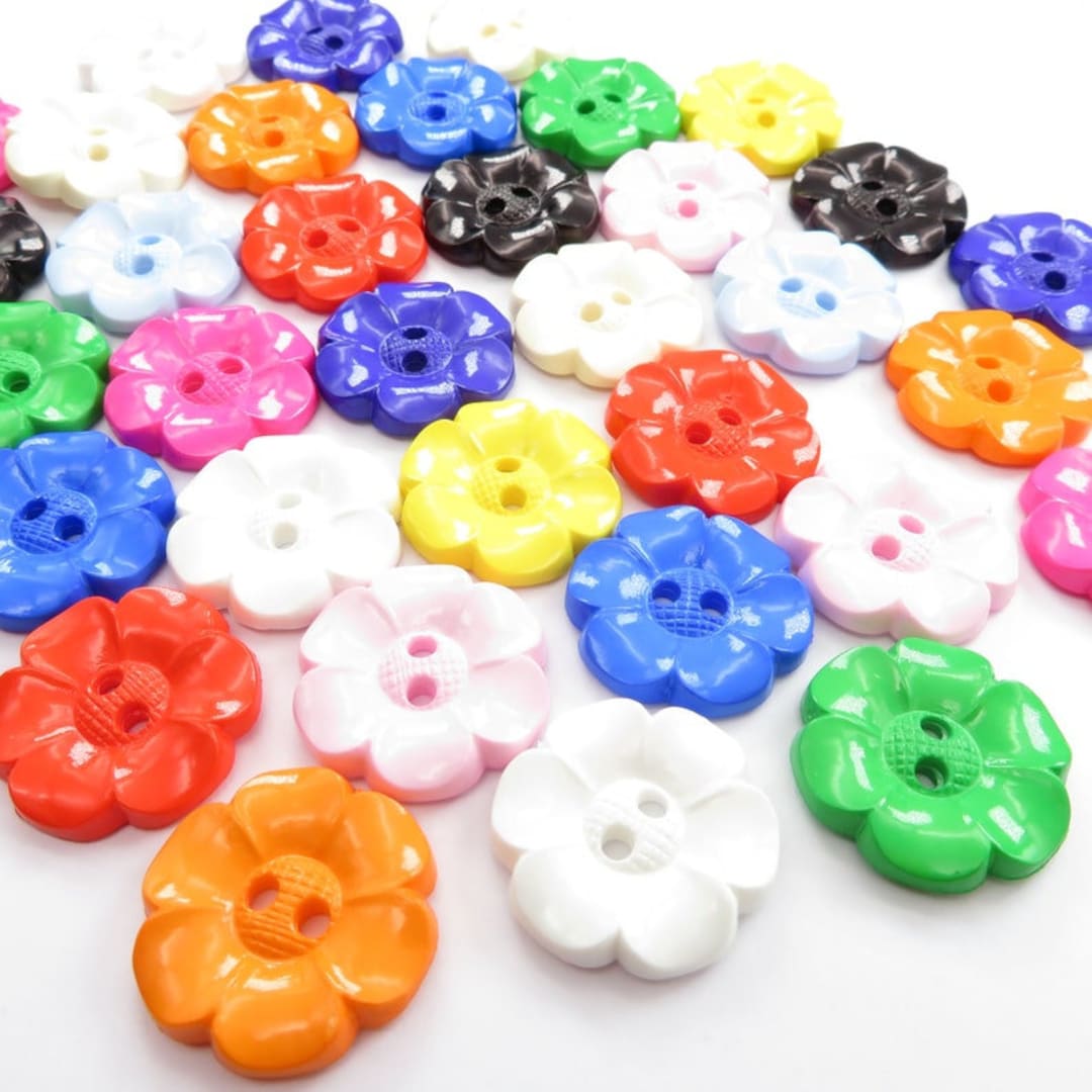 Daisy Flower Buttons 23mm Flower Buttons 23mm Daisy Buttons pack of 5 ...