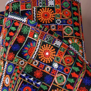 Traditional Rajasthani Shisha Mirror Fabric Floral Squares Shape ...