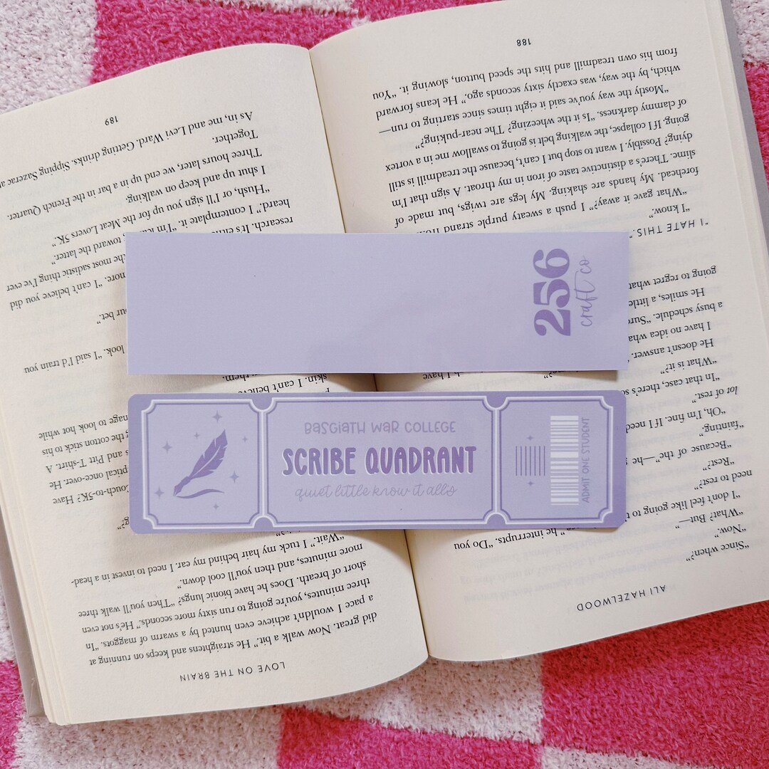 Scribe Quadrant Handmade Cardstock Bookmark, Bookish, Booktok, Book ...
