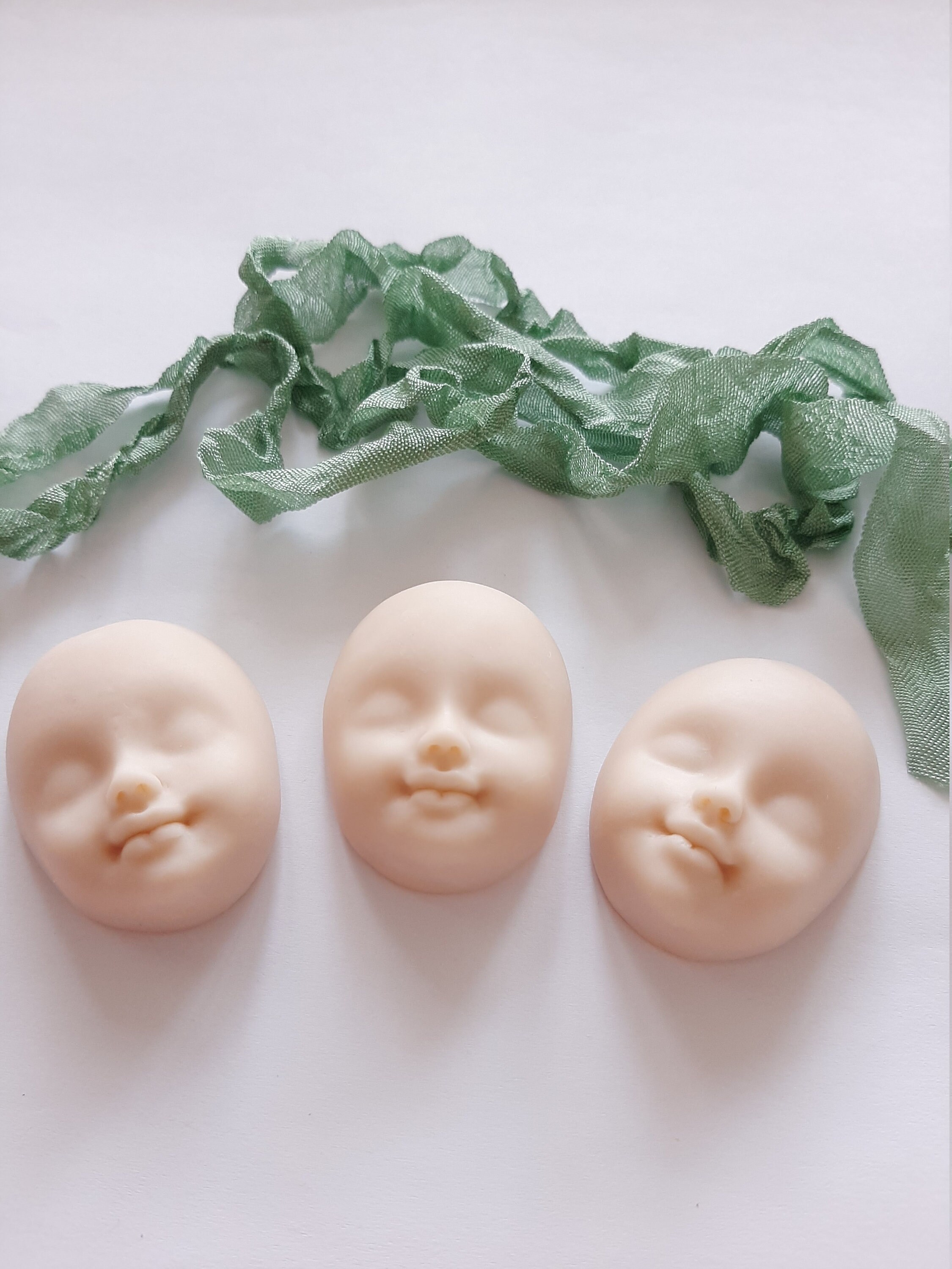 Doll Faces for Making Plush Teddy Doll. Fimo Cernit Artdoll. A Set of ...