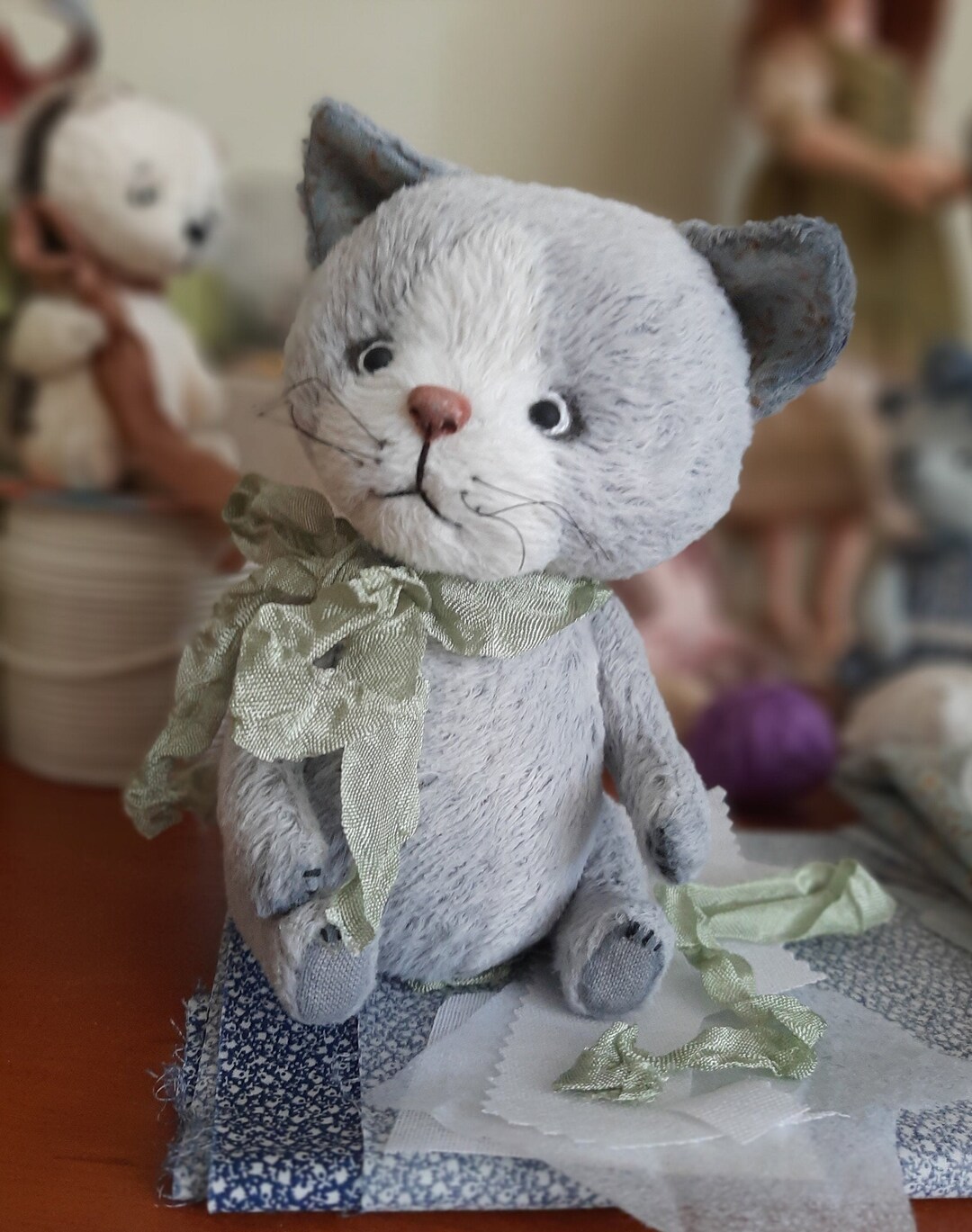 Cute Teddy Cat, OOAK Artist Teddy Bear 6 Inch Miniature Cat Author's ...
