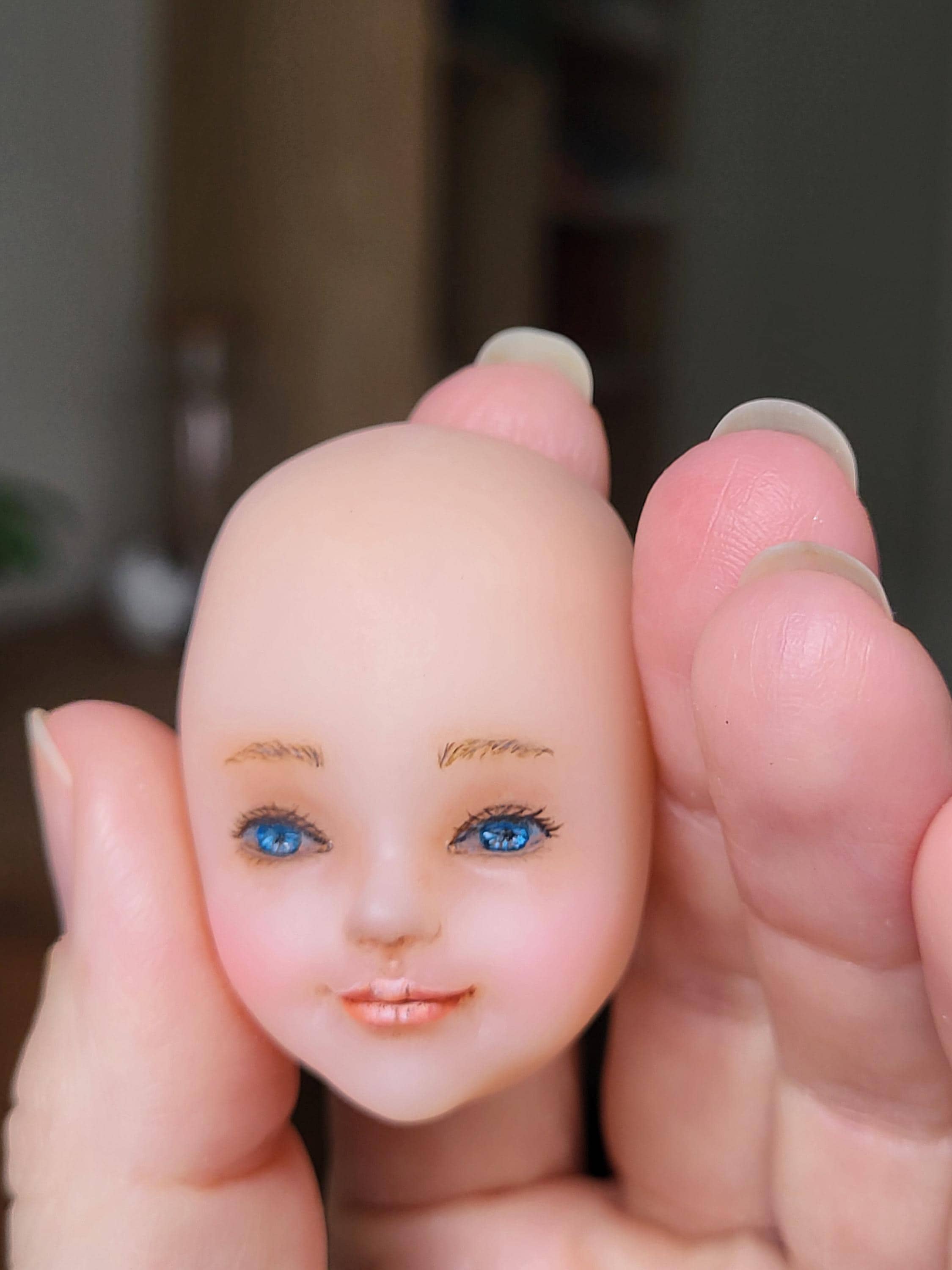 Doll Faces for Making Cotton Toy Ornament. Plush Teddy Doll. Sculptural ...