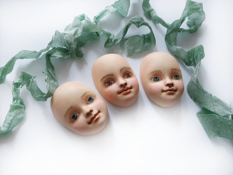 Teddy Doll Faces for Making Plush Doll. Sculptural Painted | Etsy