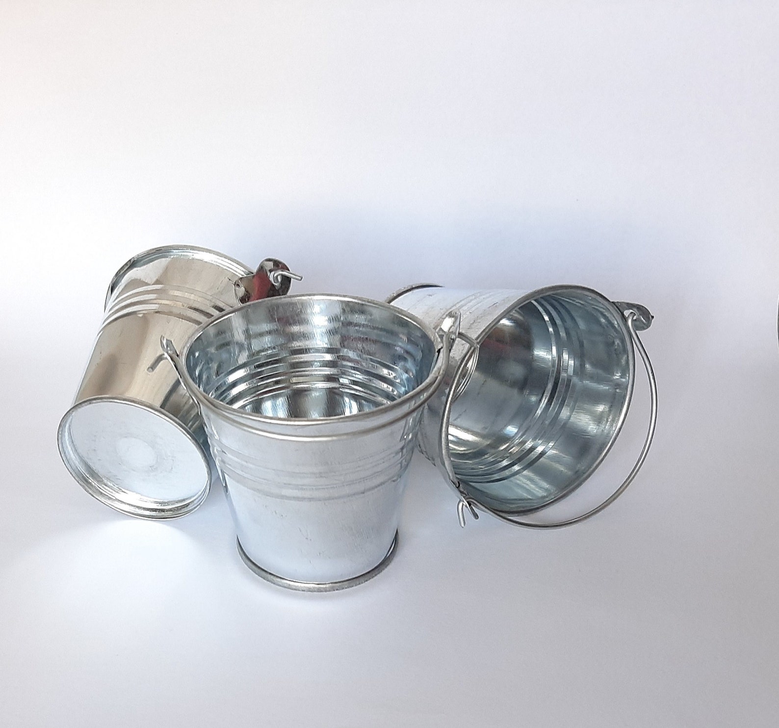 Metal Pail 2 3/4 Inch Craft Supply Decor Blank Pails Mini Bucket Floral ...