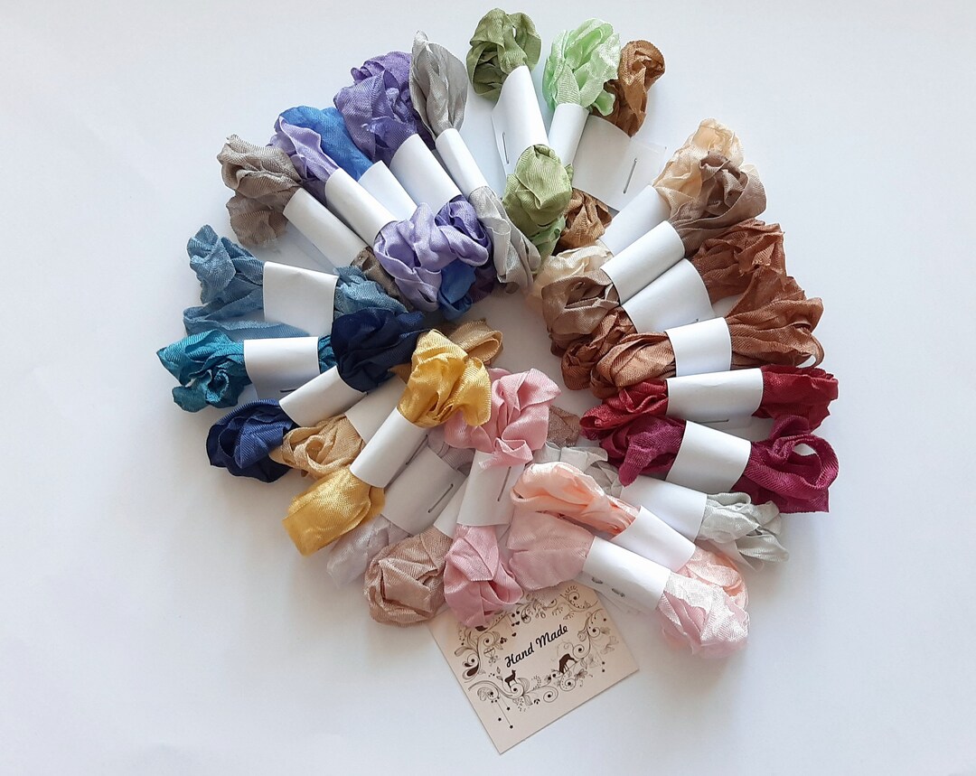 Shabby Chic Ribbon Hand Crinkled Scrapbooking Gift Tags Weddings Party ...