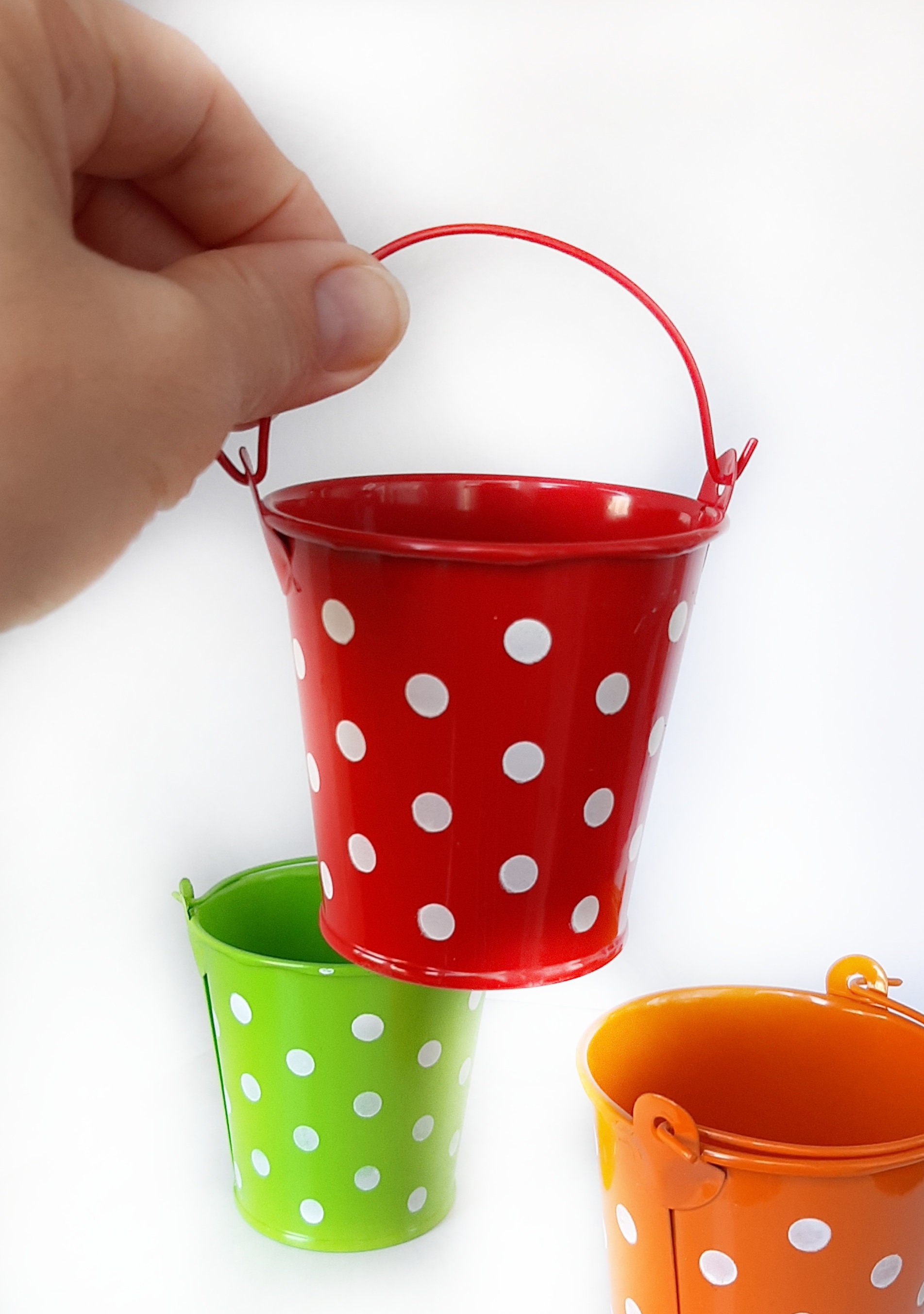 Metal Pail Polka Dot 2 3/4 Inch Decor Blank Pails Mini - Etsy