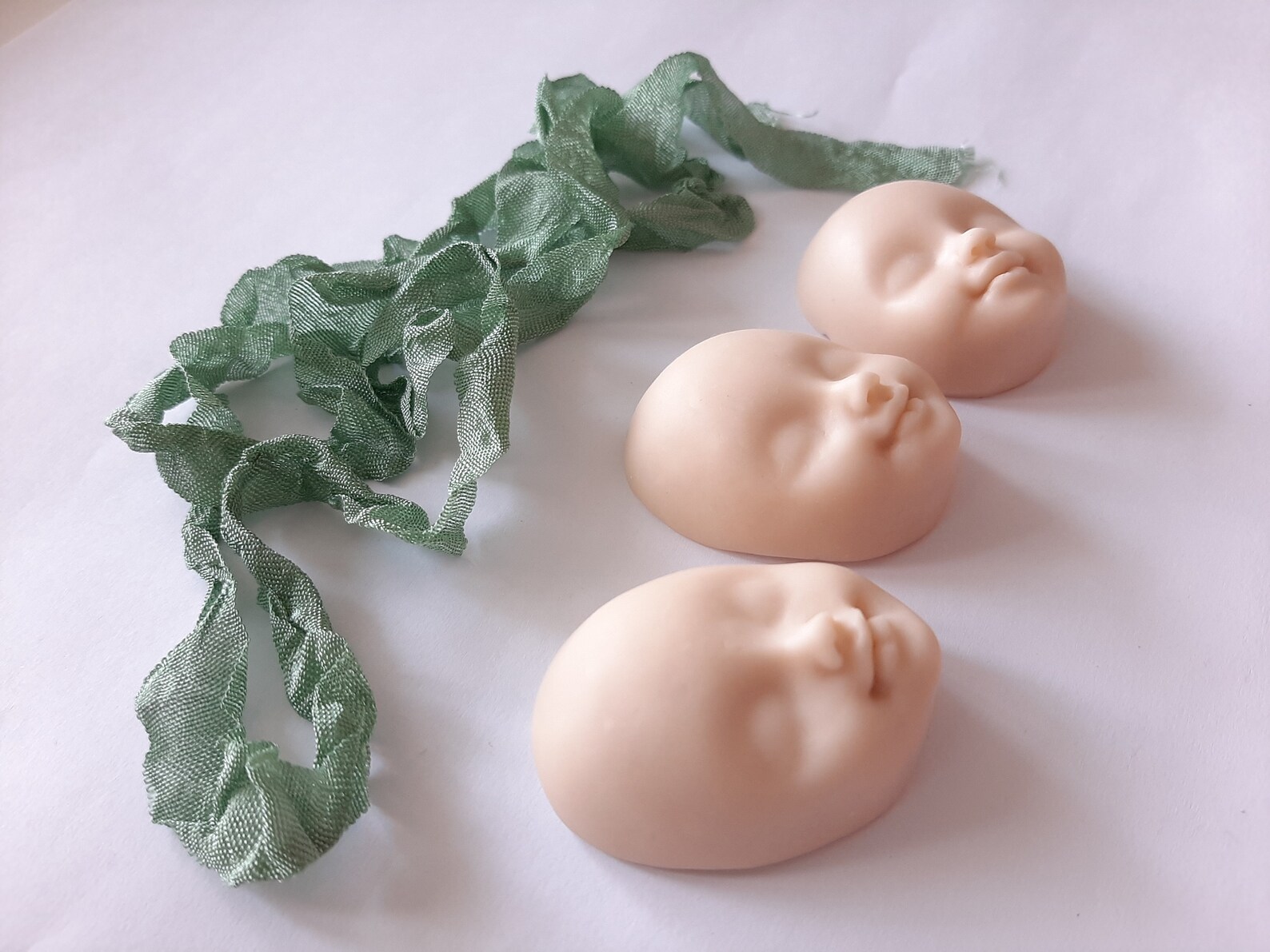 Doll Faces for Making Plush Teddy Doll. Fimo Cernit Artdoll. A Set of ...