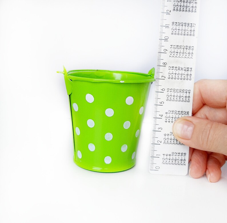 Metal Pail Polka Dot 2 3/4 Inch Decor Blank Pails Mini - Etsy