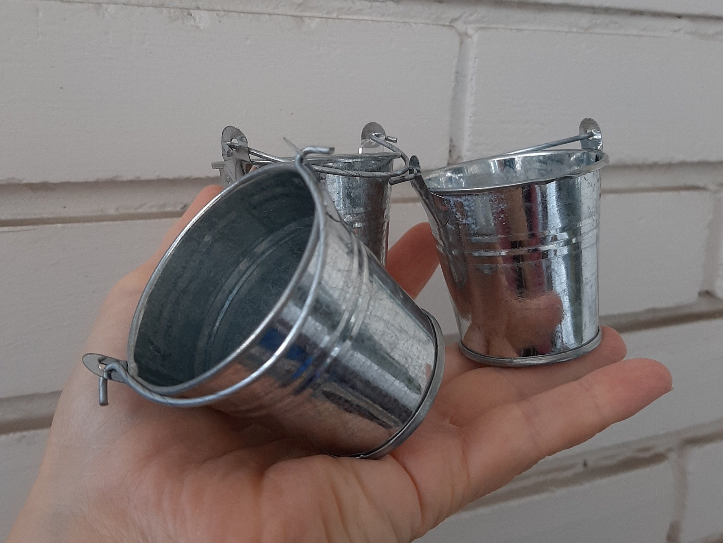 Metal Pail 2 23/64 Inch Craft Supply Decor Blank Pails Mini Bucket ...