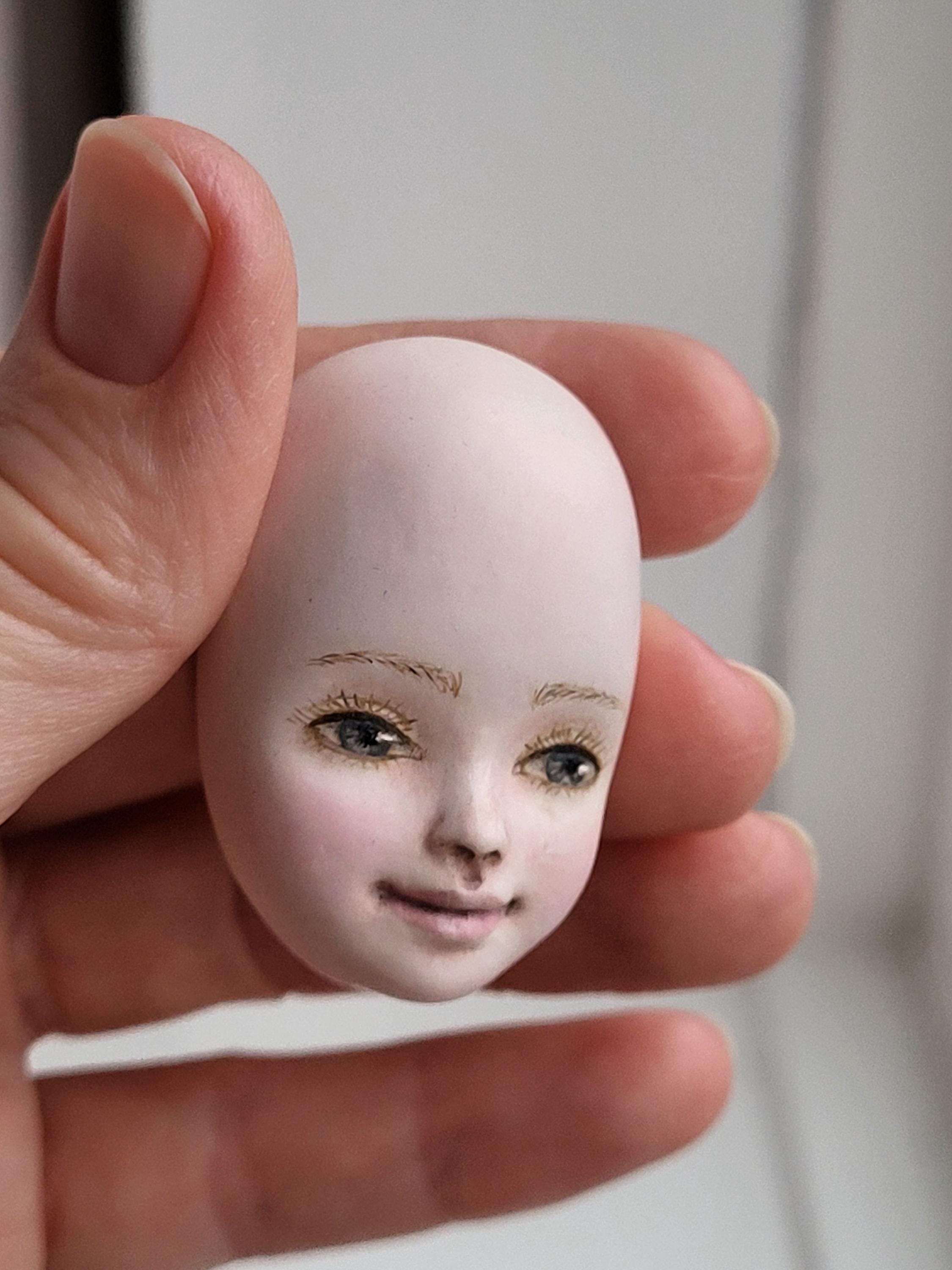 Teddy Doll Faces for Making Plush Doll. Sculptural Painted Parts Doll ...