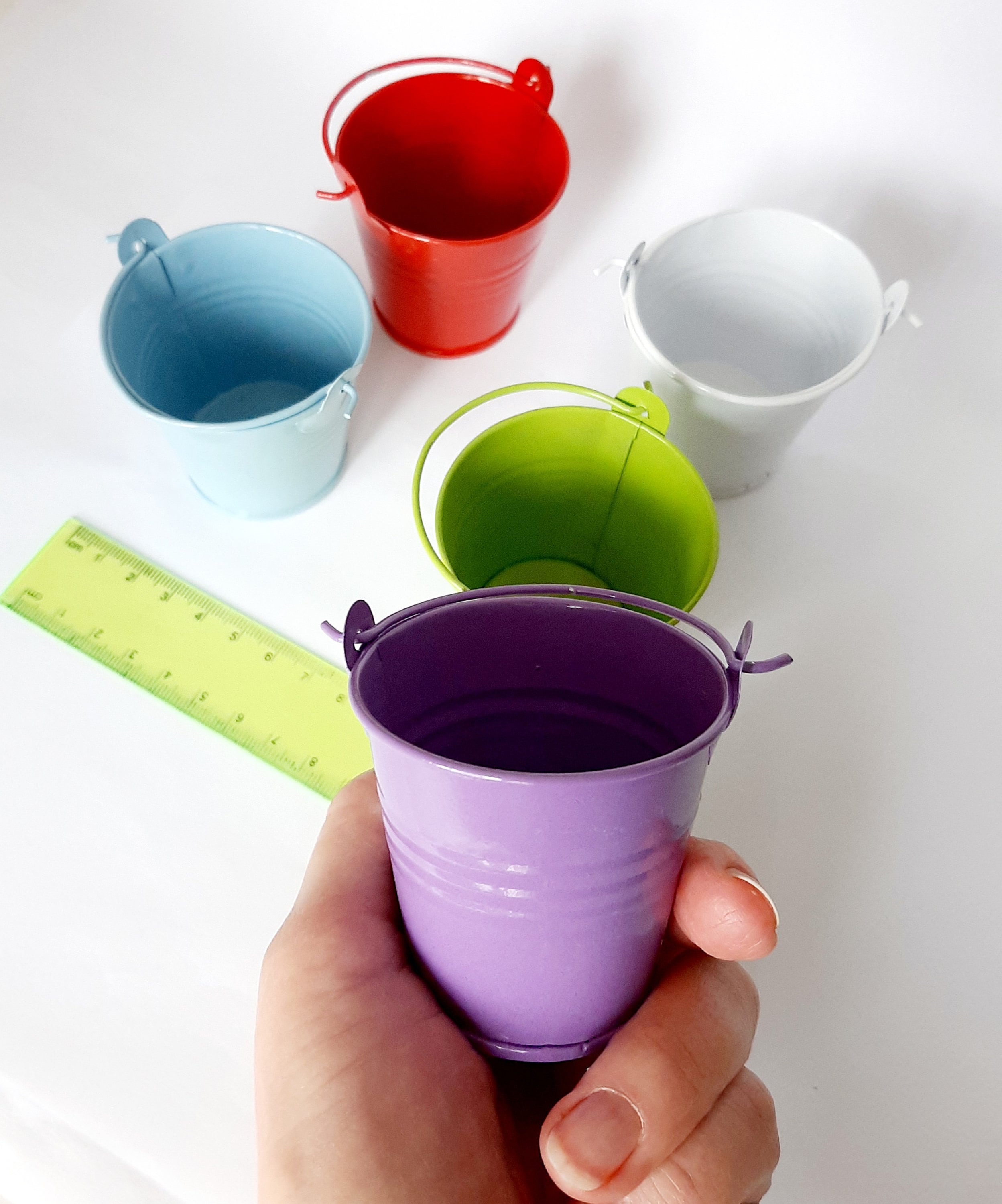 Metal Pail Craft Supply 2 23/64 Inch Decor Blank Pails Mini Bucket ...