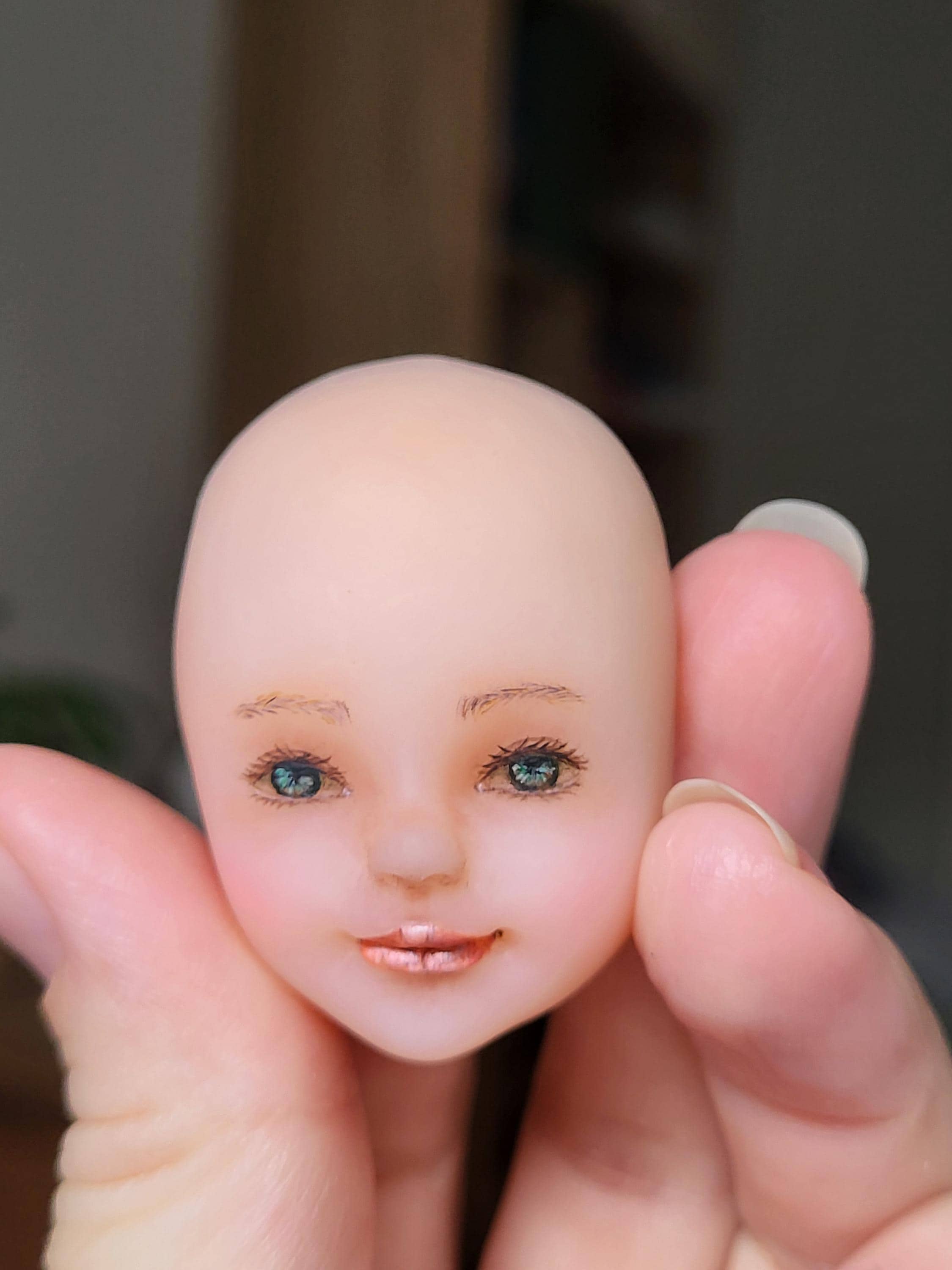 Doll Faces for Making Cotton Toy Ornament. Plush Teddy Doll. Sculptural ...