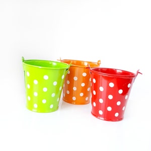 Metal Pail Polka Dot 2 3/4 Inch Decor Blank Pails Mini - Etsy