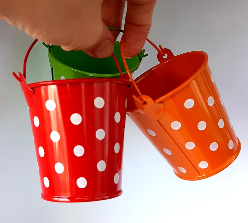 Metal Pail Polka Dot 2 3/4 Inch Decor Blank Pails Mini - Etsy