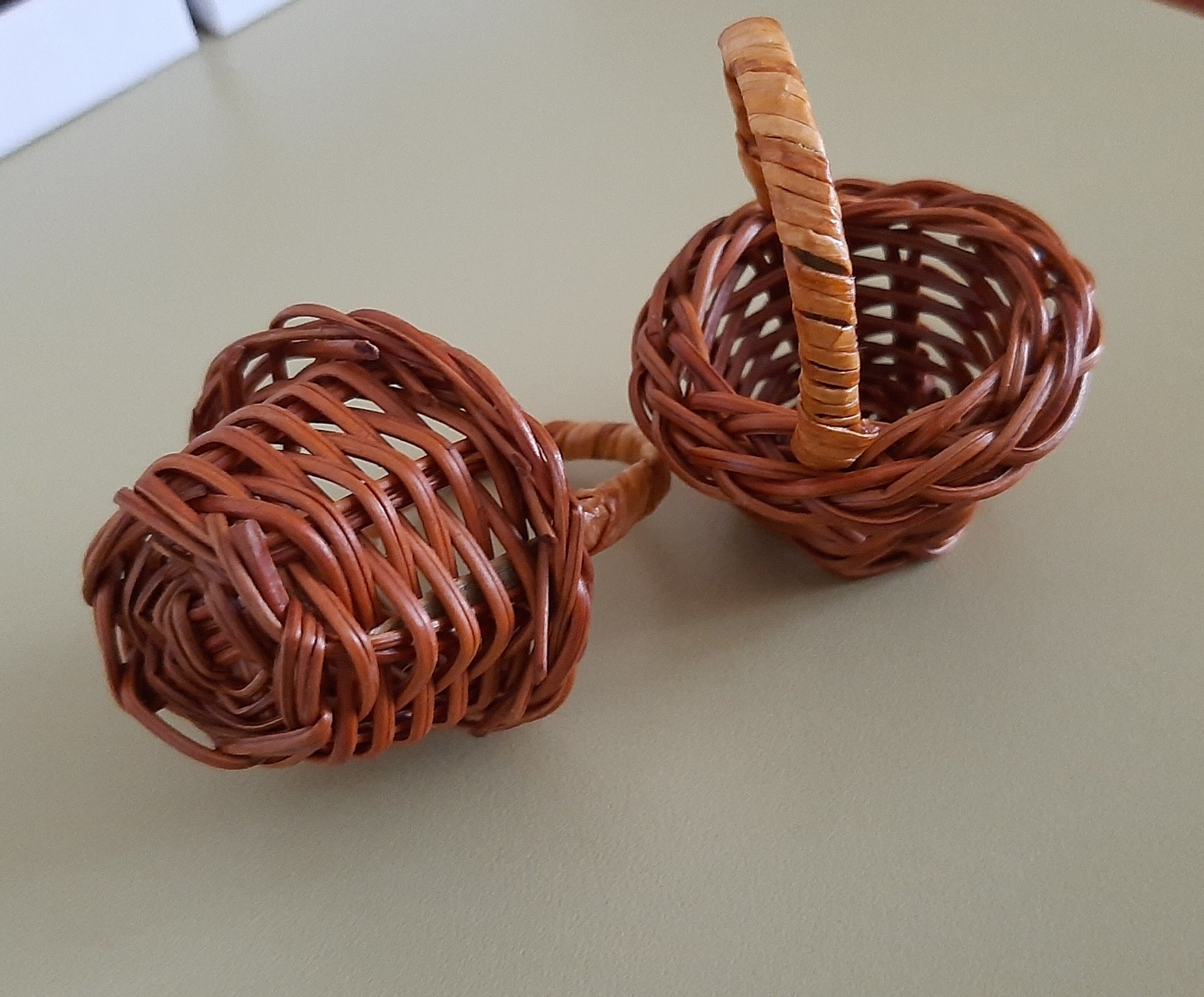 Rattan Basket Miniature Wicker Dollhouse Miniatures | Etsy