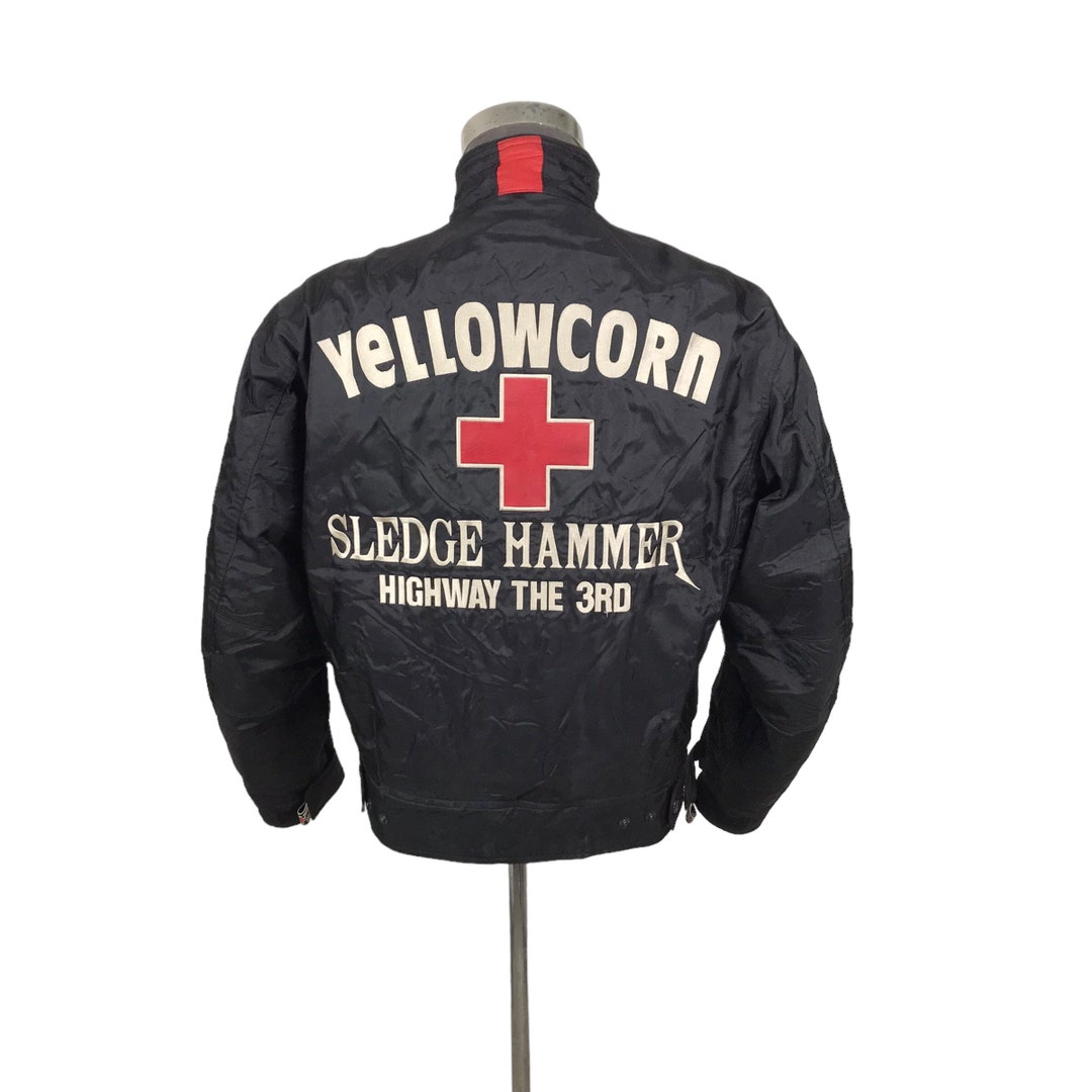 Vintage Yellow Corn Sledge Hammer Highway Motorcycle Jacket Vintage ...