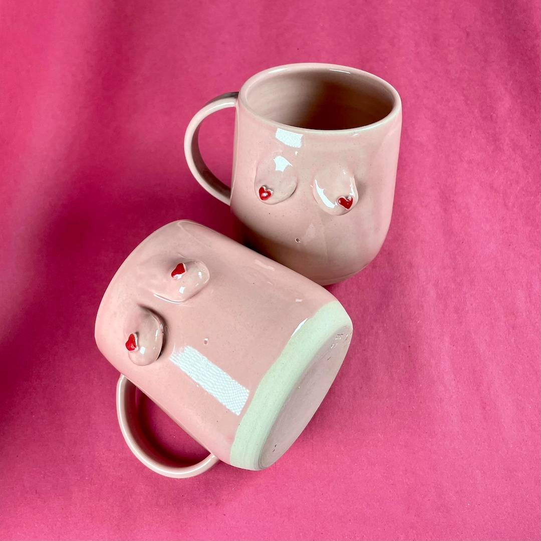 Ceramic Boob Mugs, 350ml, Handmade, Selection of Colours, Coffee Mug ...