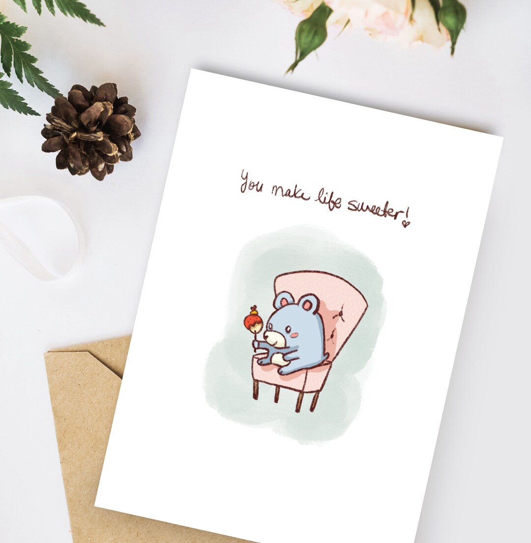Printable Cute Love Card || Download || Bear Funny Romantic Download ...