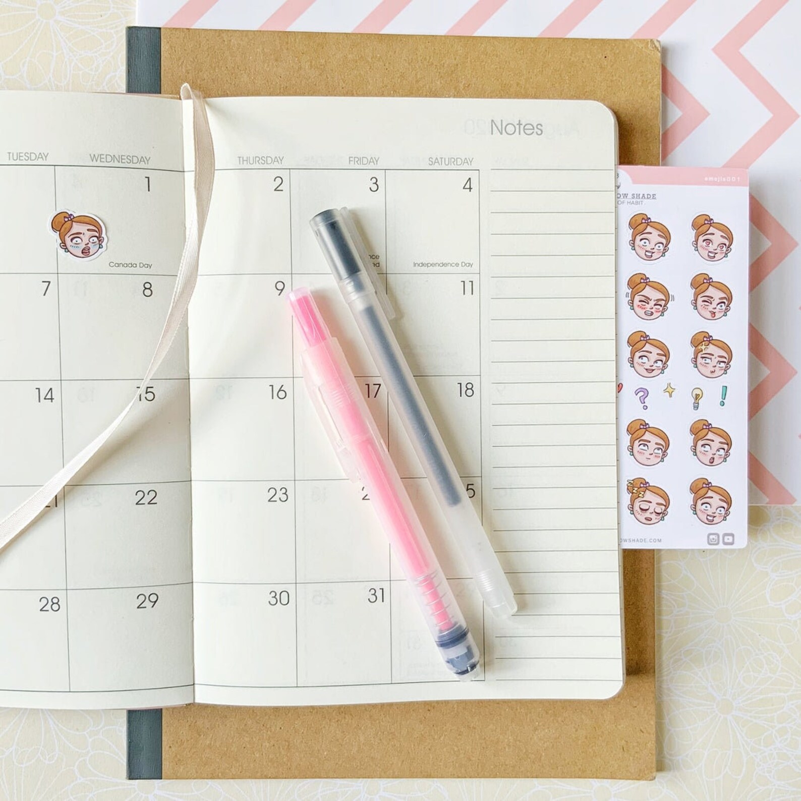 Cute Emoji Stickers Girl Planner Daily - Etsy