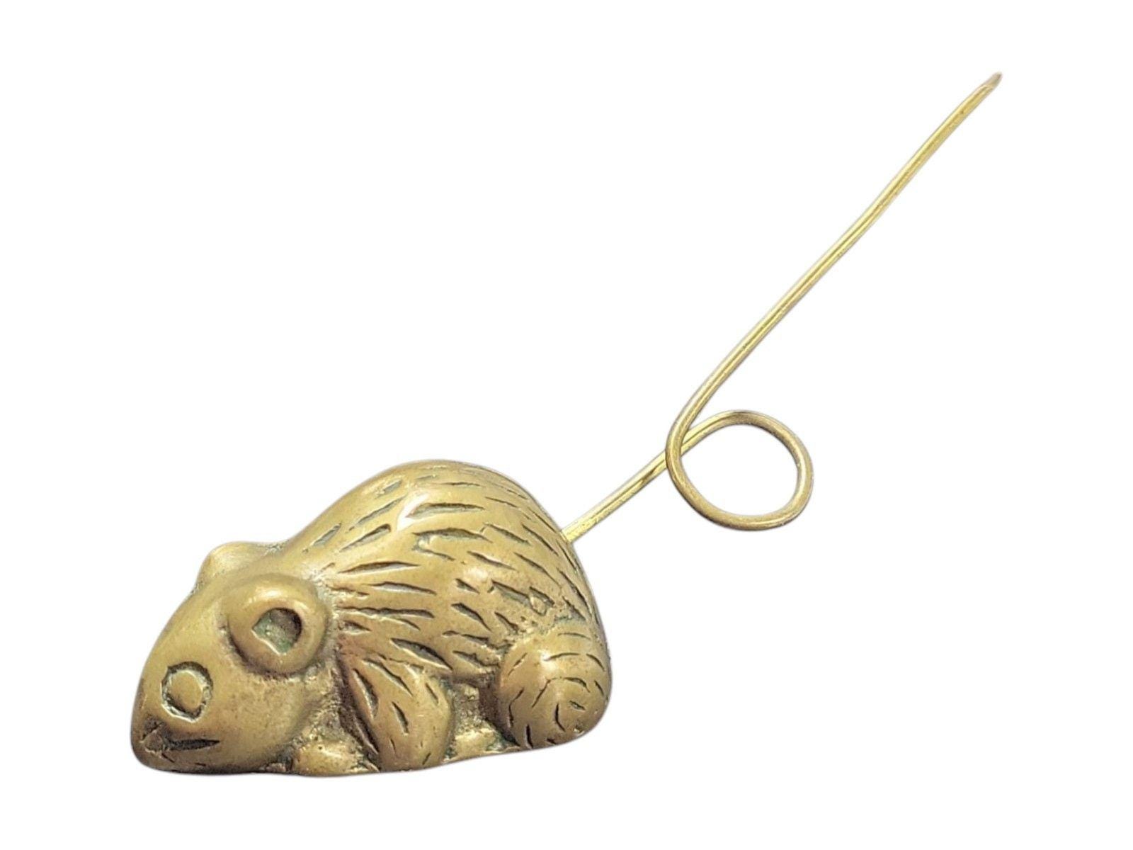 1950's Solid Brass Brass Mini Mouse Paperweight Receipt Catcher Heavy ...