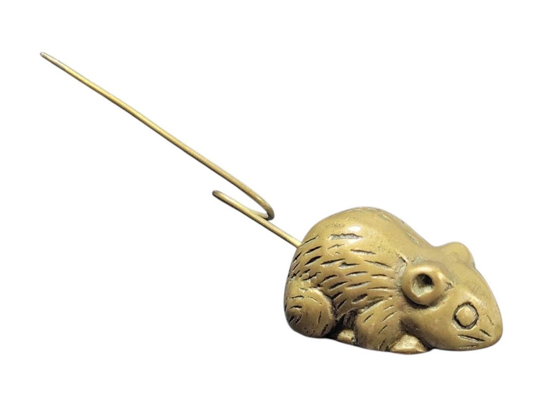 1950's Solid Brass Brass Mini Mouse Paperweight Receipt Catcher Heavy ...