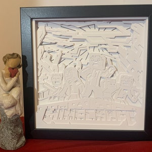 Minecraft Lightbox, Lighted Shadow Box Frame , LED Lamp, Home Decor, Great Gift for Husband or ...
