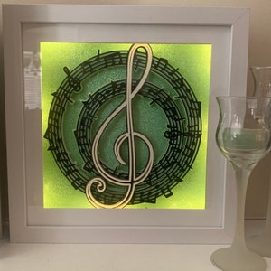 Musical Lamp, Music Note, Treble Clef Light Lamp, Shadow Box Shadowbox ...