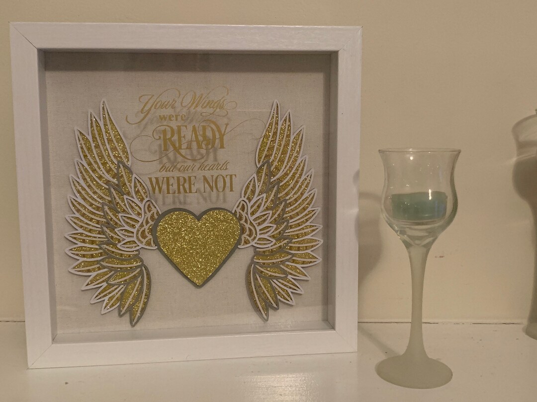 Angel Wings Memorial Shadow Box: Remembrance Gift (9" X 9") - Etsy