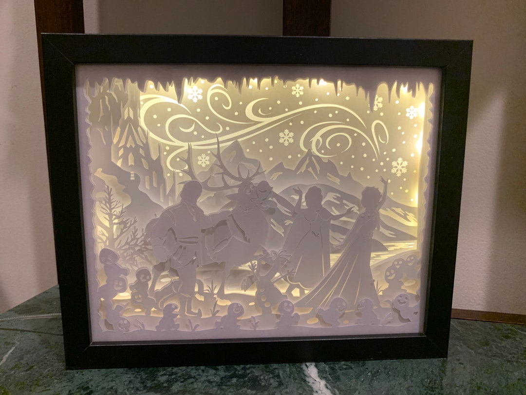 Princess Elsa, Frozen, Anna Olaf, Decorative Shadow Box Shadowbox Frame ...