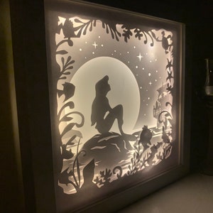 The Little Mermaid, Ariel, Beach Life, Decorative Shadow Box Shadowbox ...