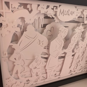 Princess Mulan, Mulan Light Box, LED Lamp, Decorative Shadow Box ...