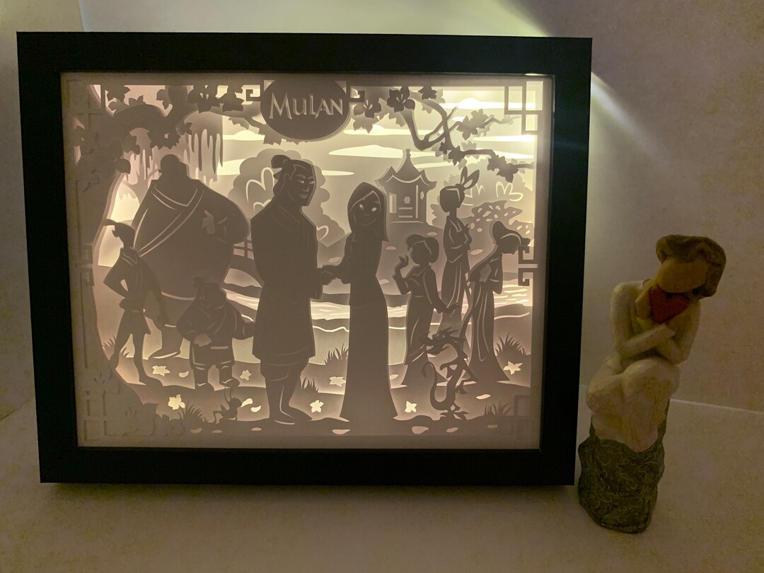 Princess Mulan, Mulan Light Box, LED Lamp, Decorative Shadow Box ...