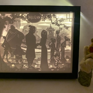 Princess Mulan, Mulan Light Box, LED Lamp, Decorative Shadow Box ...
